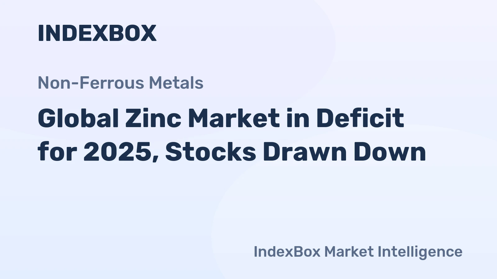 Global Zinc Market in Deficit for 2025, Stocks Drawn Down