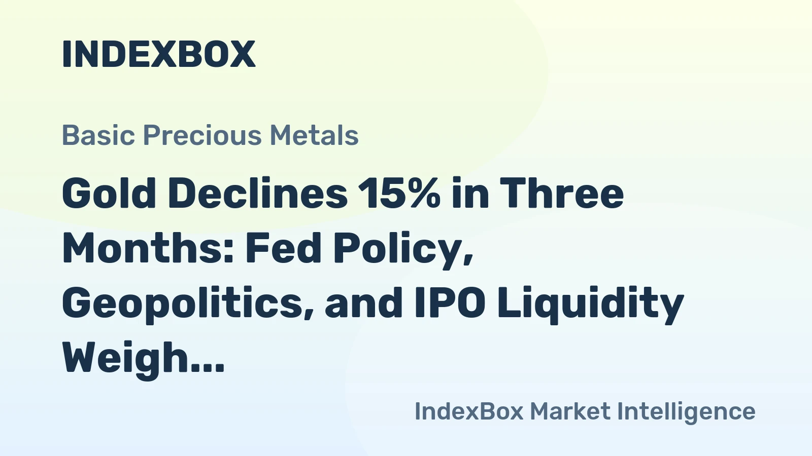 Gold Declines 15% in Three Months: Fed Policy, Geopolitics, and IPO Liquidity Weigh