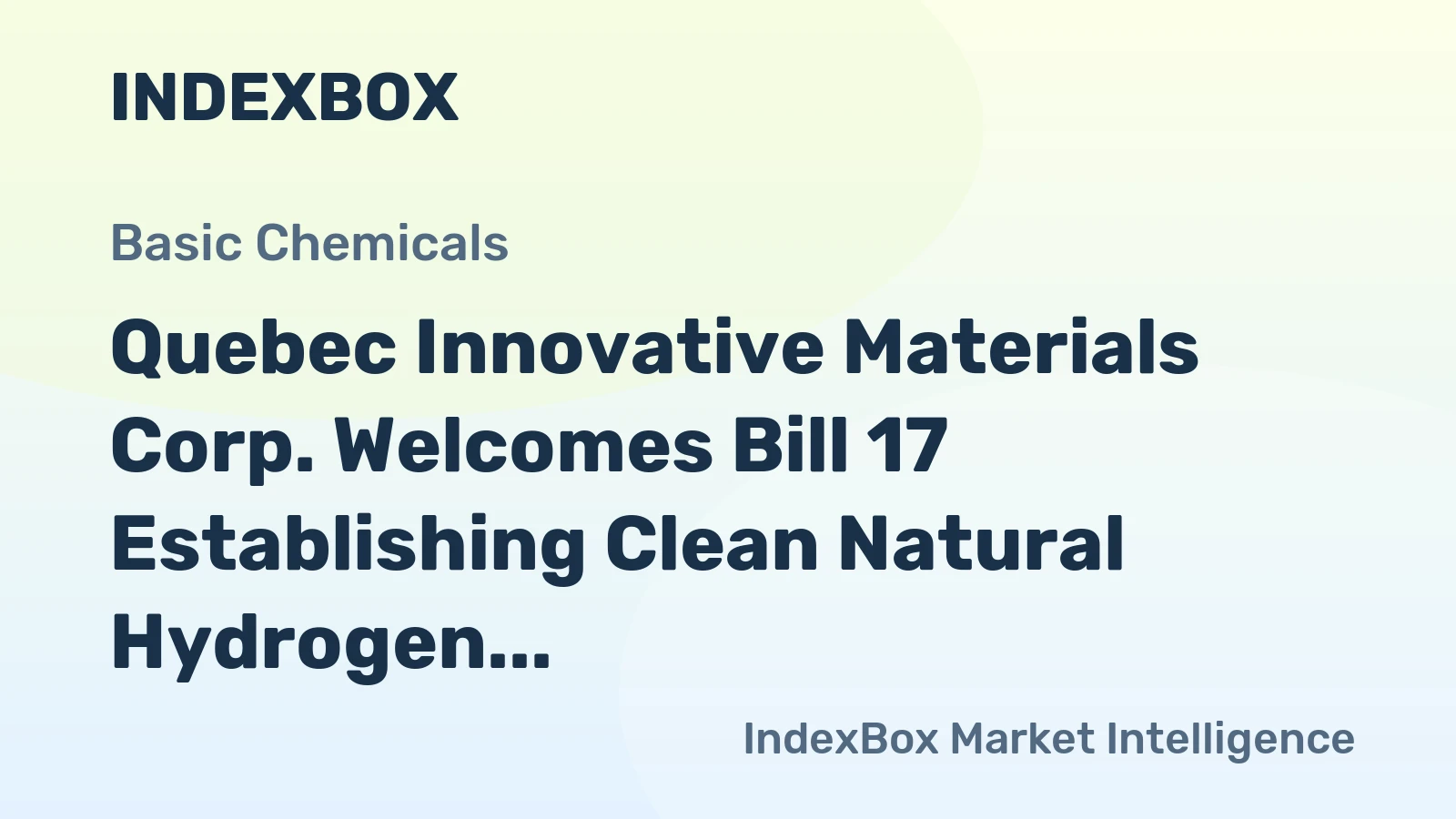 Quebec Innovative Materials Corp. Welcomes Bill 17 Establishing Clean Natural Hydrogen Regulatory Framework in Quebec