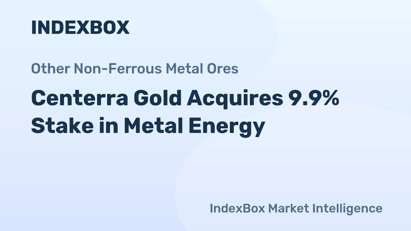 Centerra Gold Acquires 9.9% Stake in Metal Energy