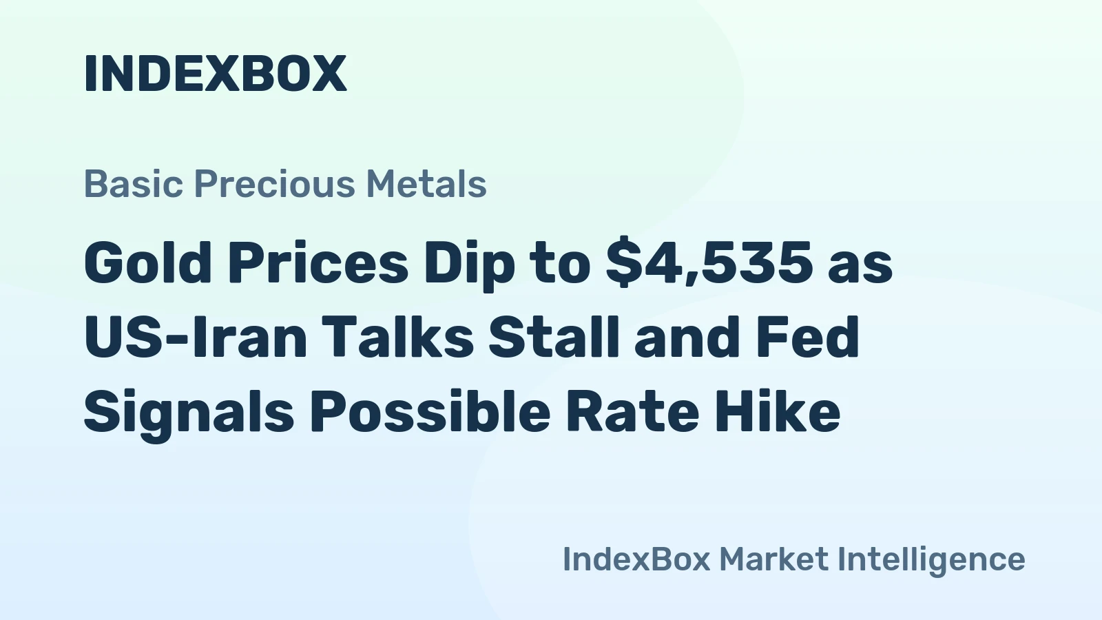 Gold Prices Dip to $4,535 as US-Iran Talks Stall and Fed Signals Possible Rate Hike