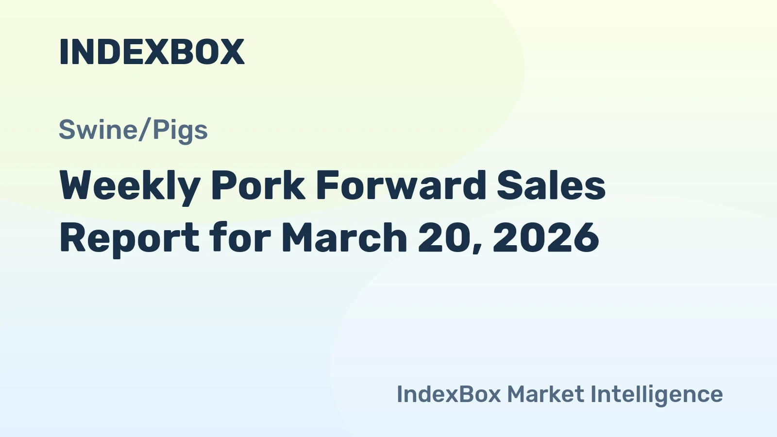 Weekly Pork Forward Sales Report for March 20, 2026