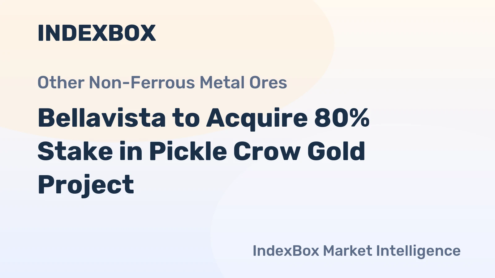 Bellavista to Acquire 80% Stake in Pickle Crow Gold Project