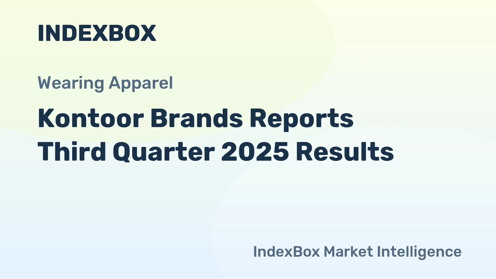 Kontoor Brands Reports Third Quarter 2025 Results