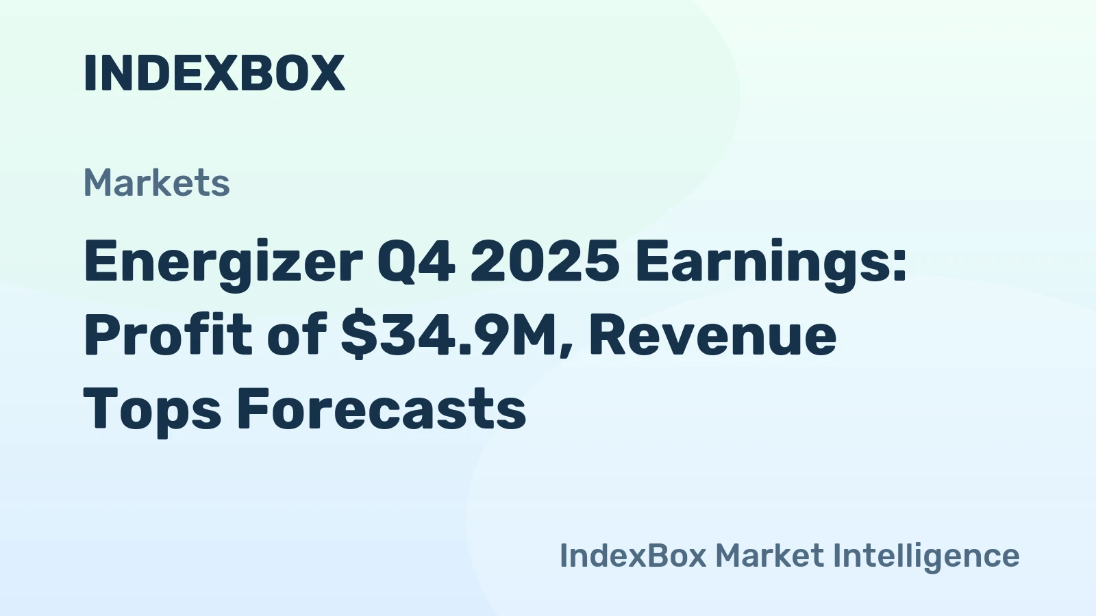 Energizer Q4 2025 Earnings: Profit of $34.9M, Revenue Tops Forecasts
