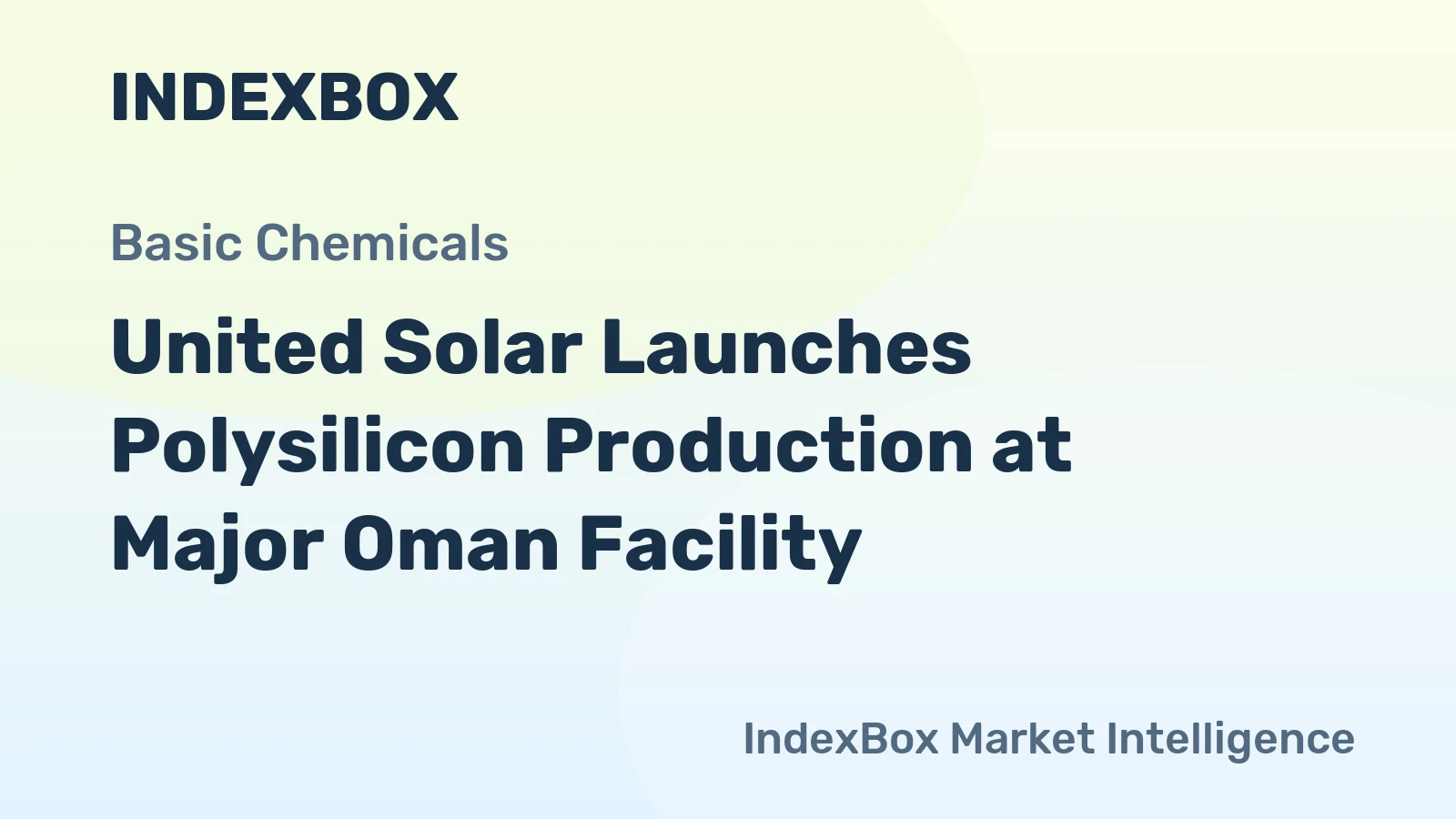 United Solar Launches Polysilicon Production at Major Oman Facility