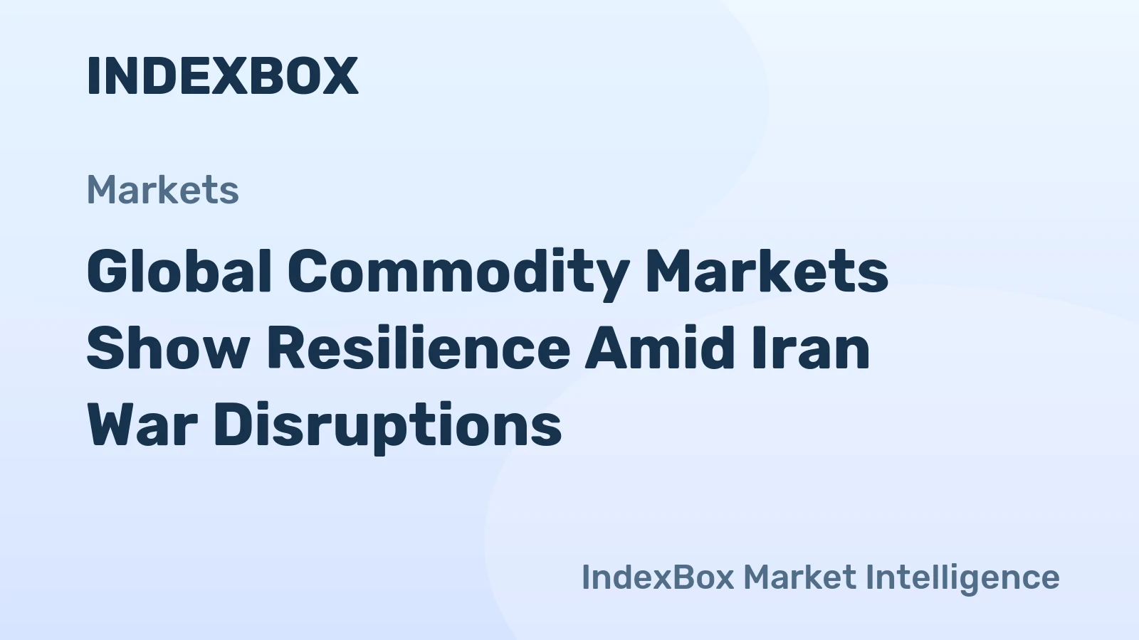 Global Commodity Markets Show Resilience Amid Iran War Disruptions