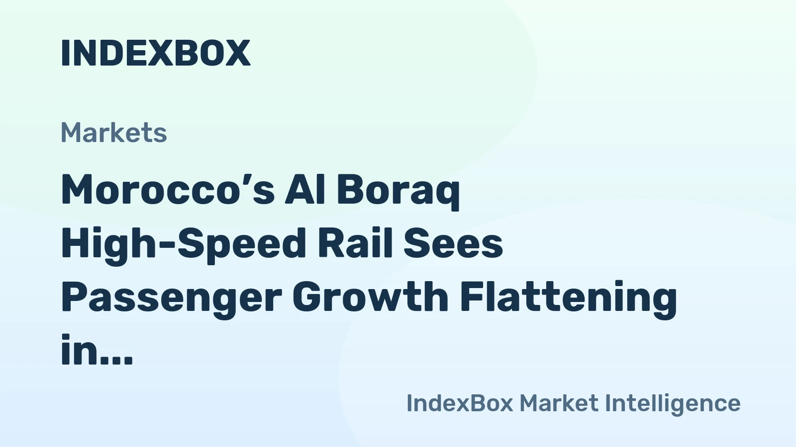 Morocco’s Al Boraq High-Speed Rail Sees Passenger Growth Flattening in 2026
