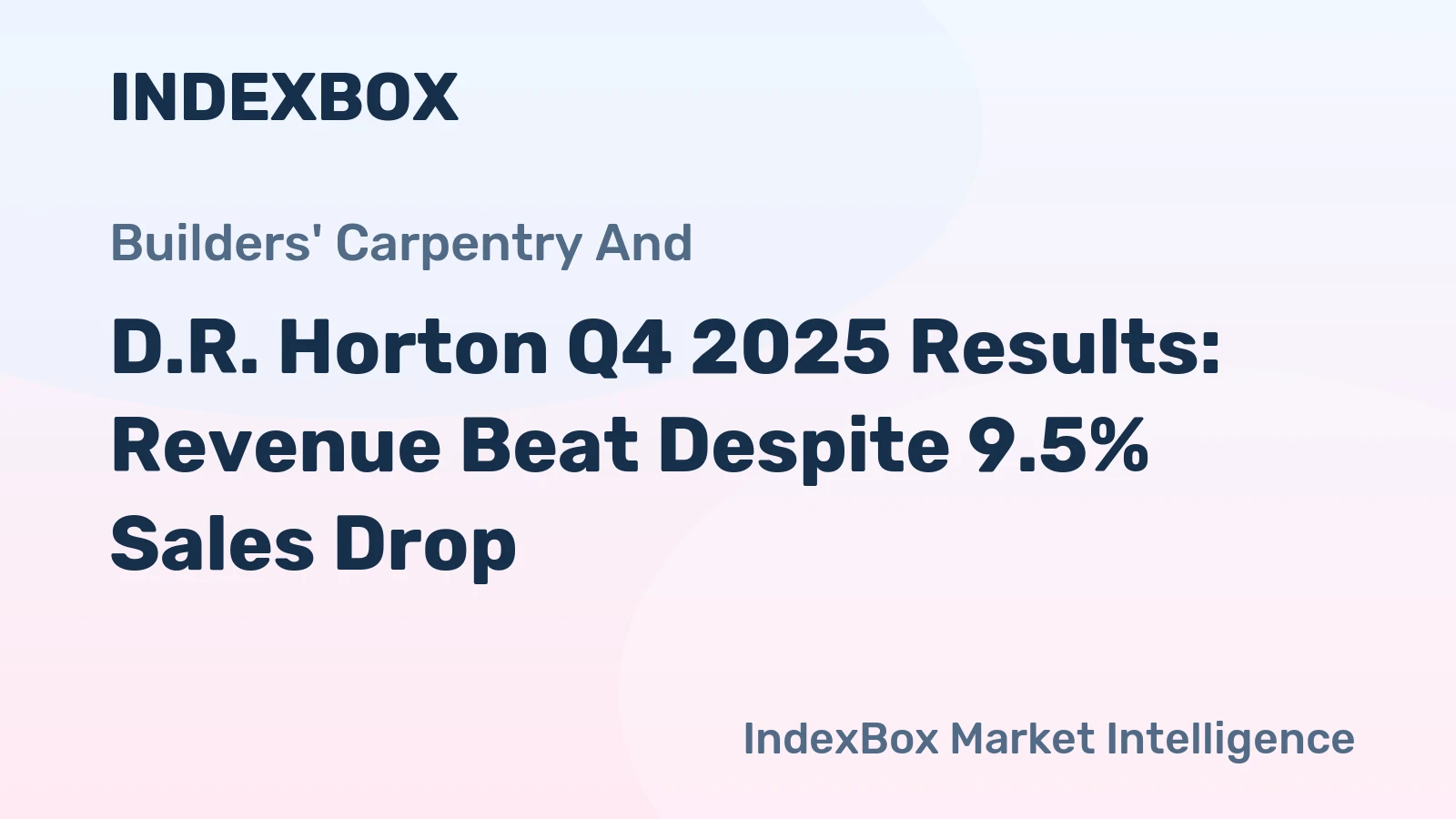 D.R. Horton Q4 2025 Results: Revenue Beat Despite 9.5% Sales Drop