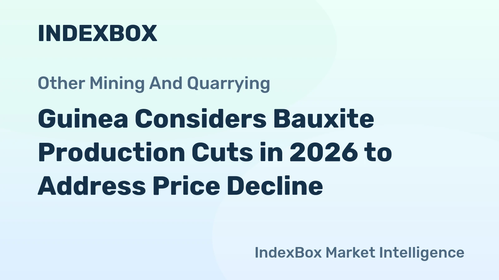 Guinea Considers Bauxite Production Cuts in 2026 to Address Price Decline