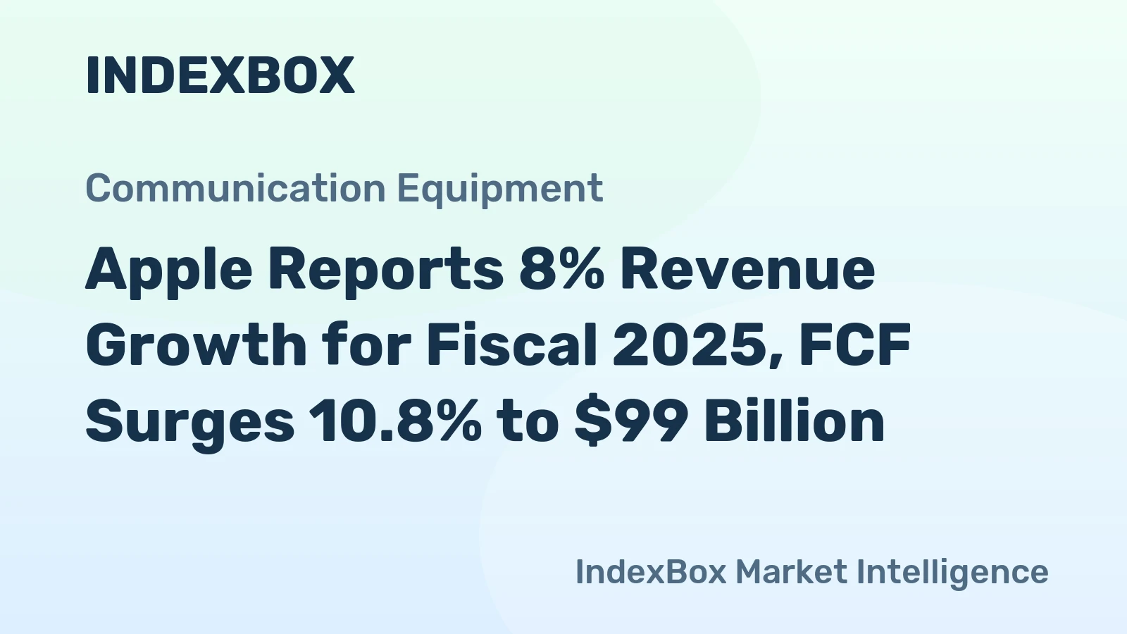 Apple Reports 8% Revenue Growth for Fiscal 2025, FCF Surges 10.8% to $99 Billion