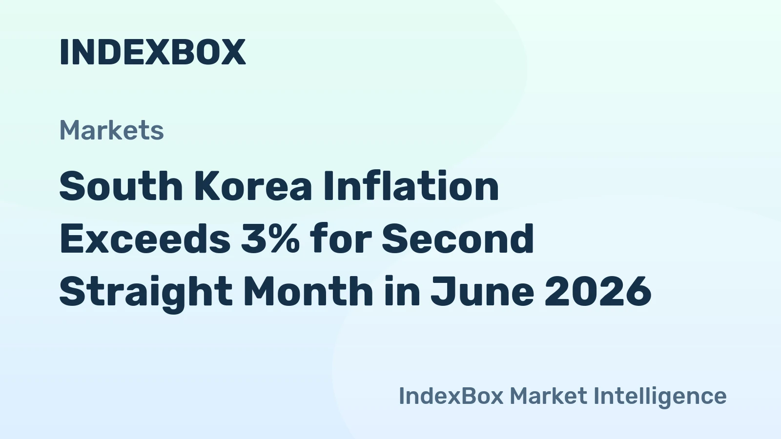 South Korea Inflation Exceeds 3% for Second Straight Month in June 2026