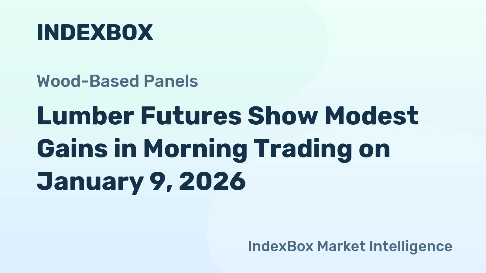 Lumber Futures Show Modest Gains in Morning Trading on January 9, 2026