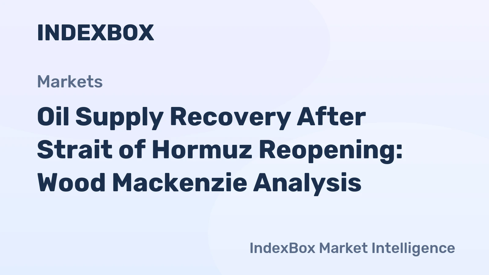 Oil Supply Recovery After Strait of Hormuz Reopening: Wood Mackenzie Analysis
