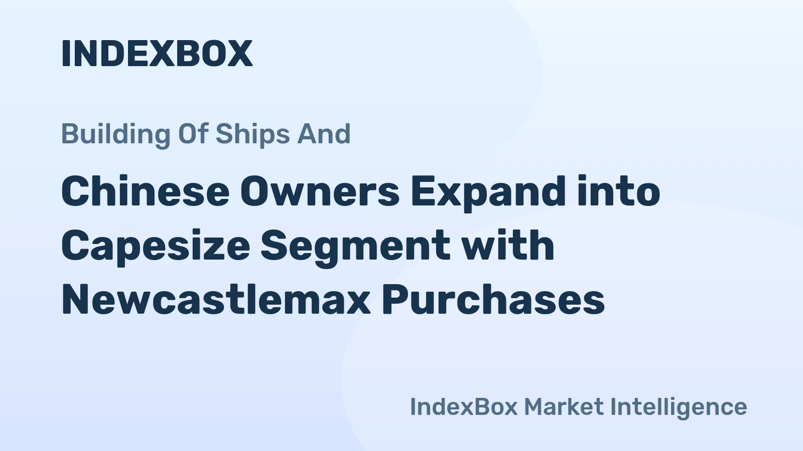 Chinese Owners Expand into Capesize Segment with Newcastlemax Purchases
