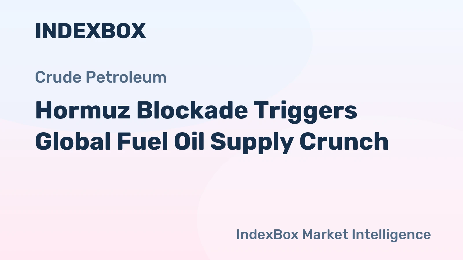 Hormuz Blockade Triggers Global Fuel Oil Supply Crunch
