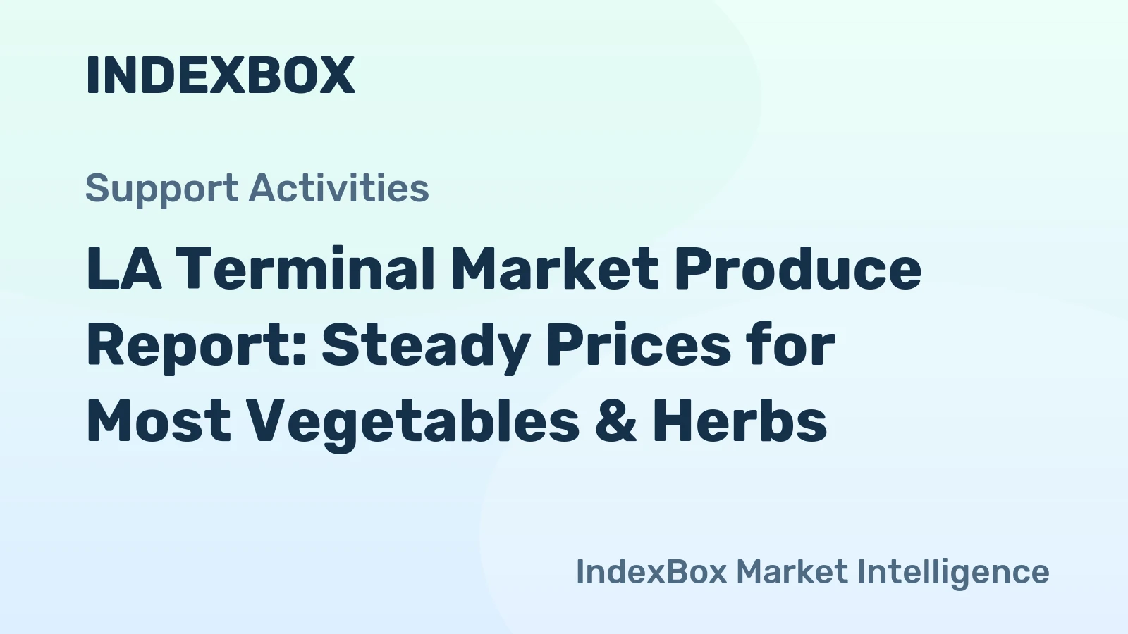 LA Terminal Market Produce Report: Steady Prices for Most Vegetables & Herbs