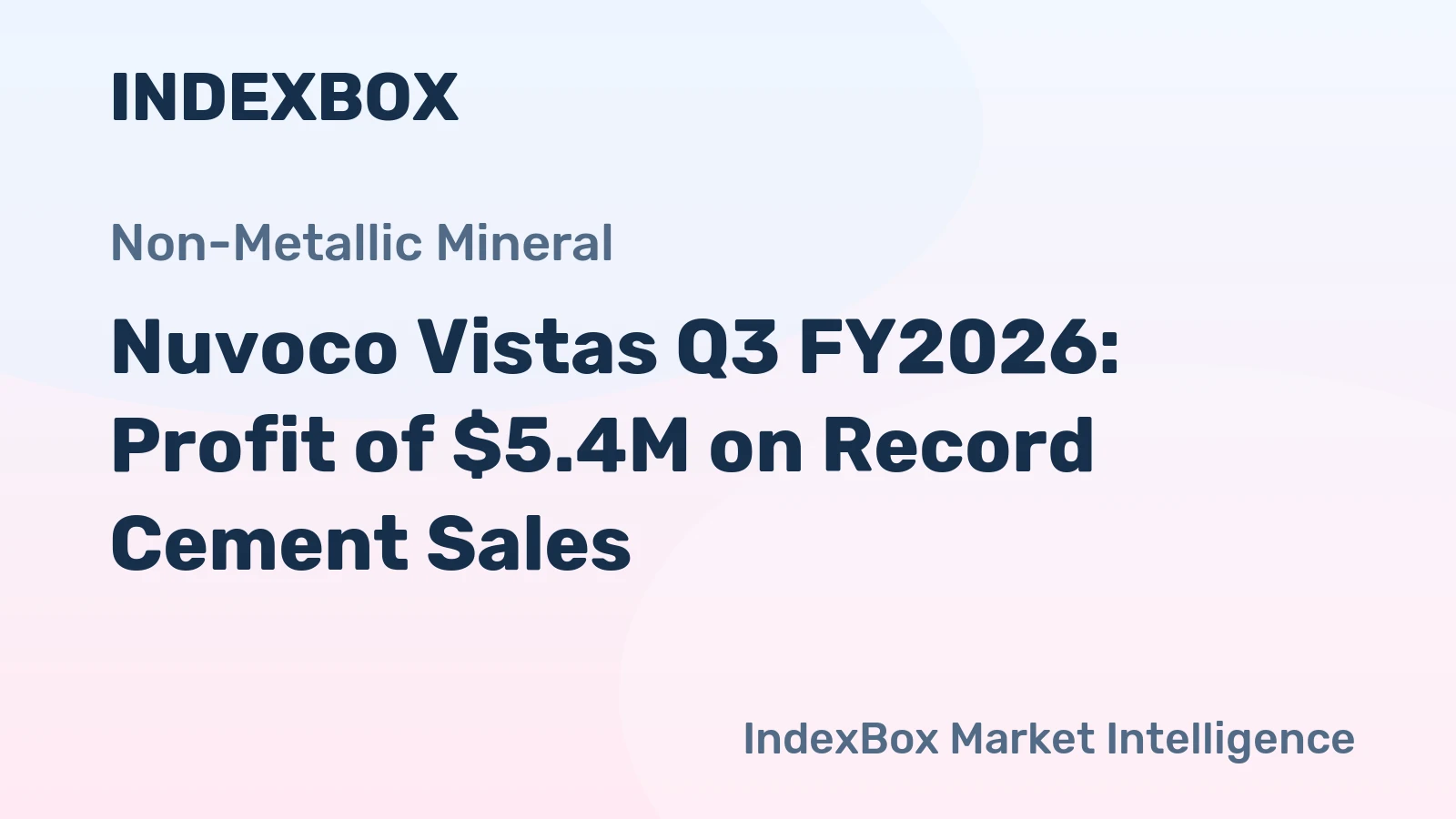 Nuvoco Vistas Q3 FY2026: Profit of $5.4M on Record Cement Sales