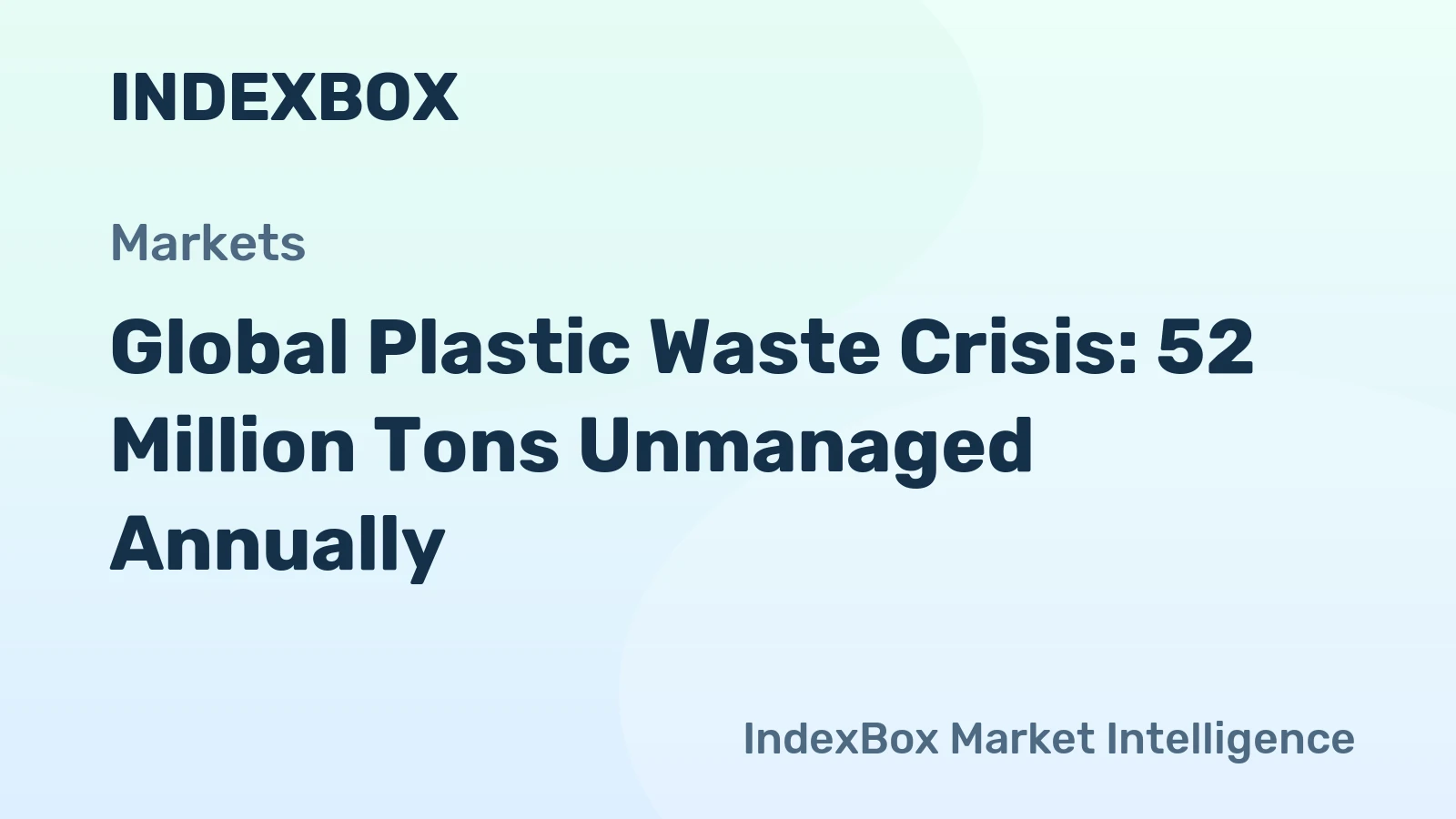 Global Plastic Waste Crisis: 52 Million Tons Unmanaged Annually