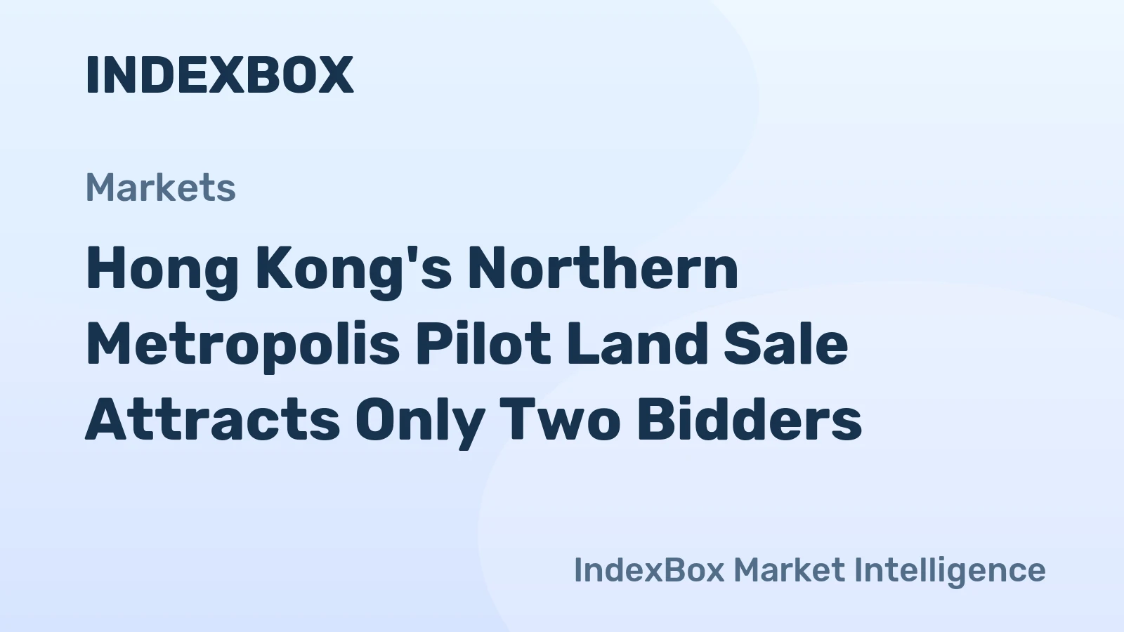 Hong Kong's Northern Metropolis Pilot Land Sale Attracts Only Two Bidders