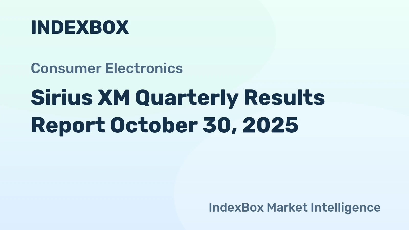 Sirius XM Quarterly Results Report October 30, 2025
