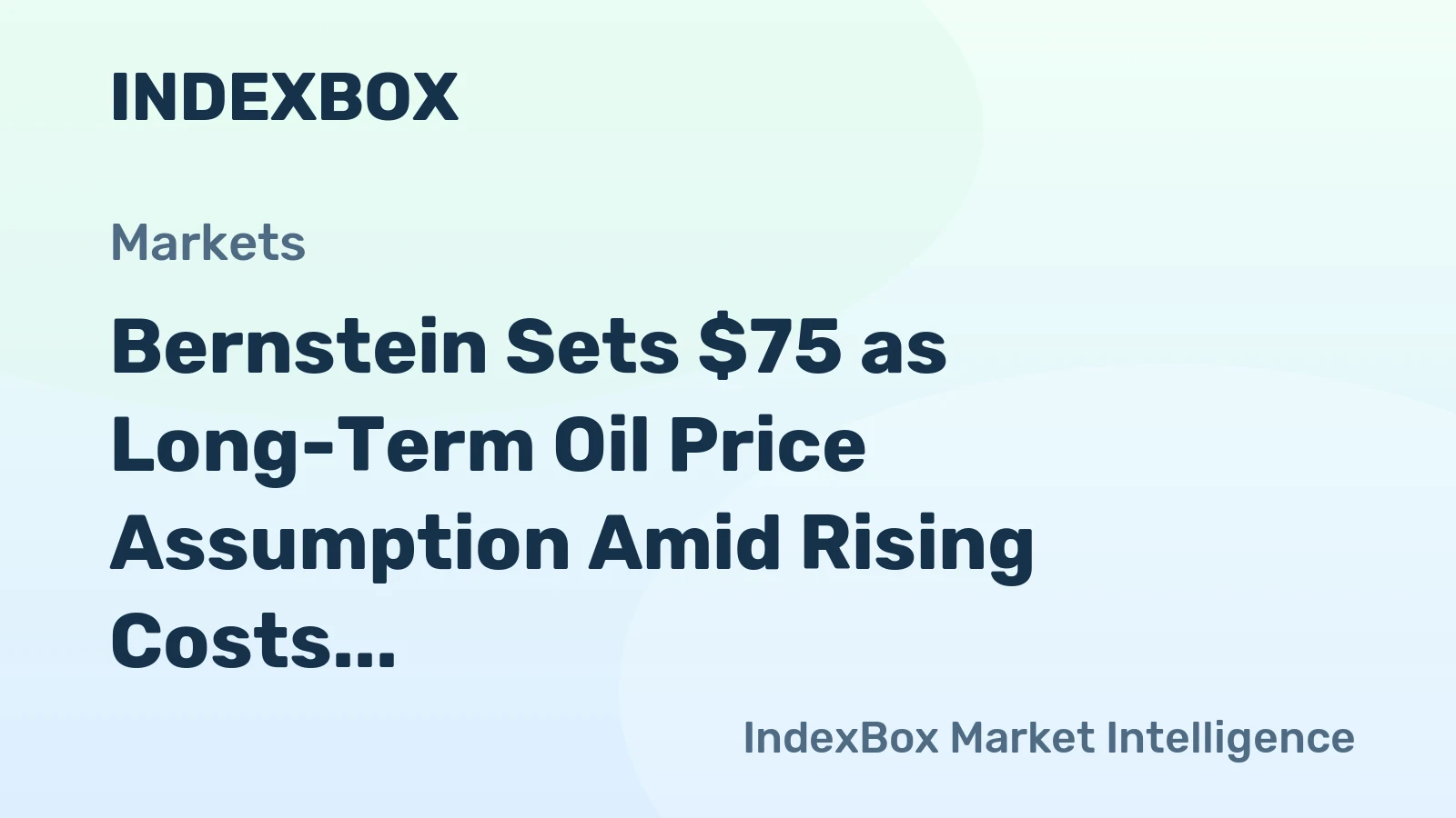 Bernstein Sets $75 as Long-Term Oil Price Assumption Amid Rising Costs