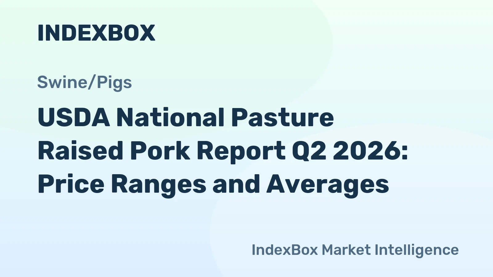 USDA National Pasture Raised Pork Report Q2 2026: Price Ranges and Averages