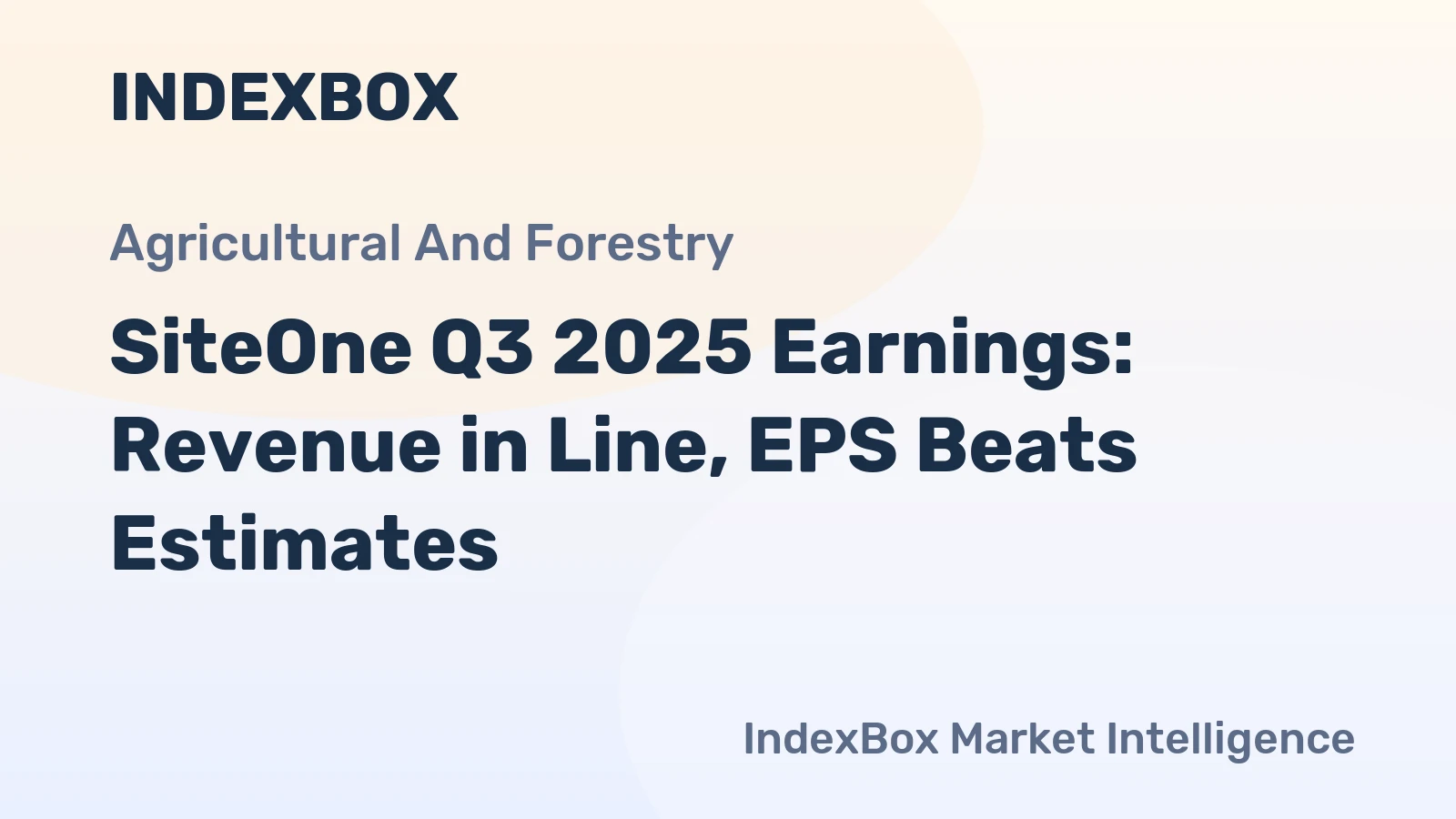 SiteOne Q3 2025 Earnings: Revenue in Line, EPS Beats Estimates