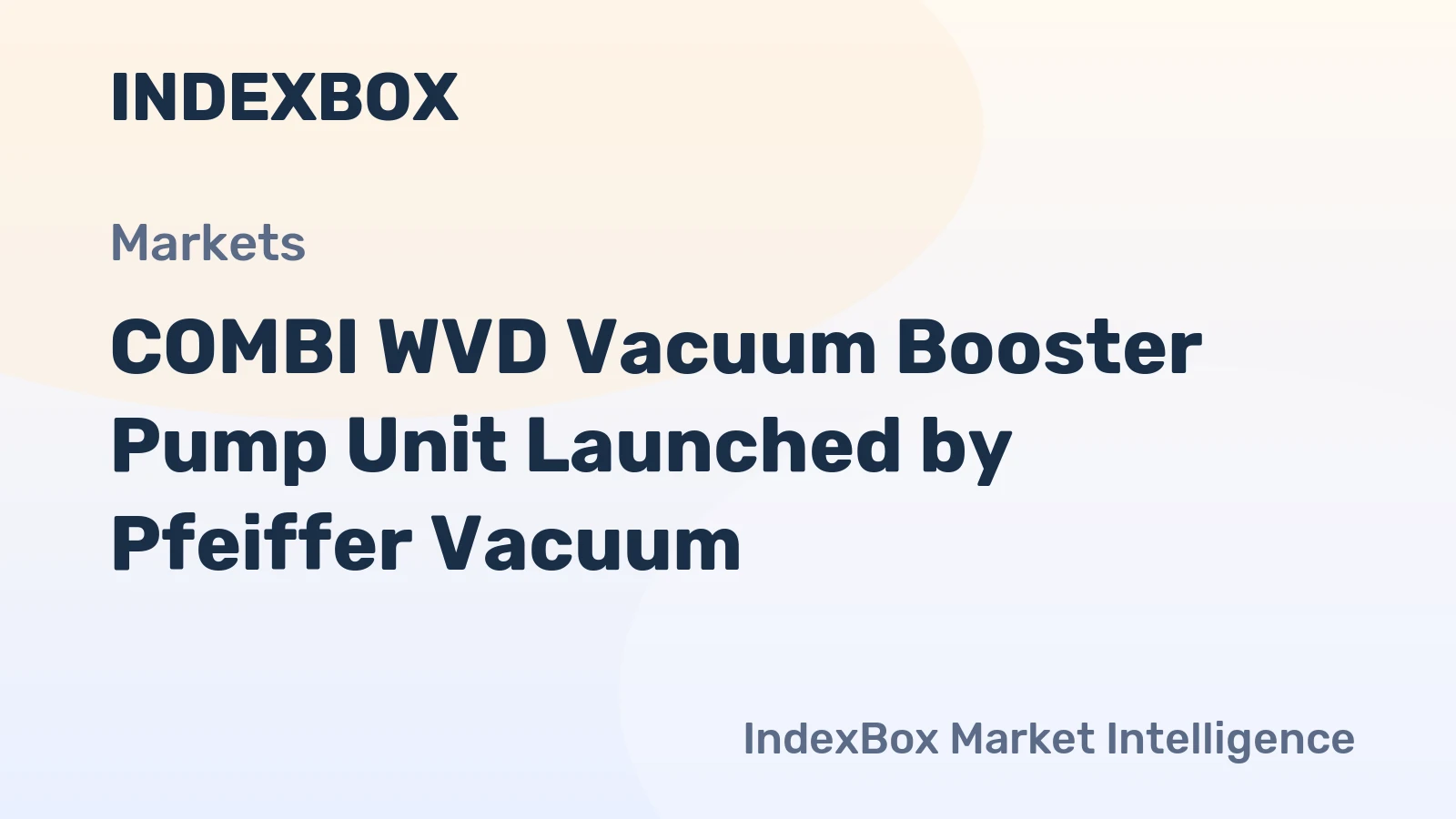 COMBI WVD Vacuum Booster Pump Unit Launched by Pfeiffer Vacuum