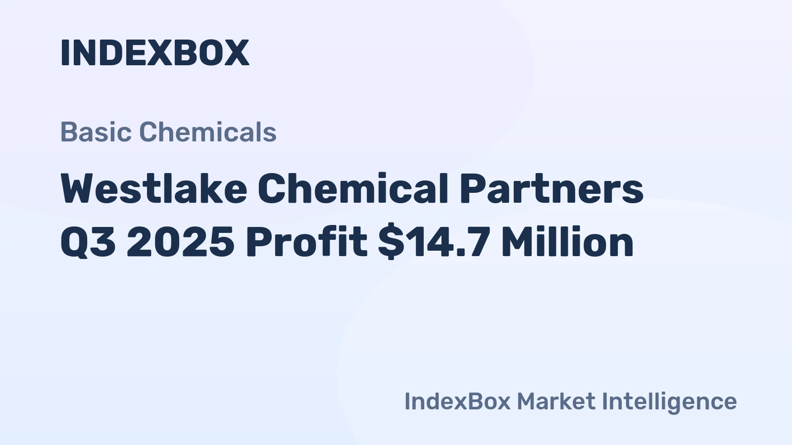 Westlake Chemical Partners Q3 2025 Profit $14.7 Million