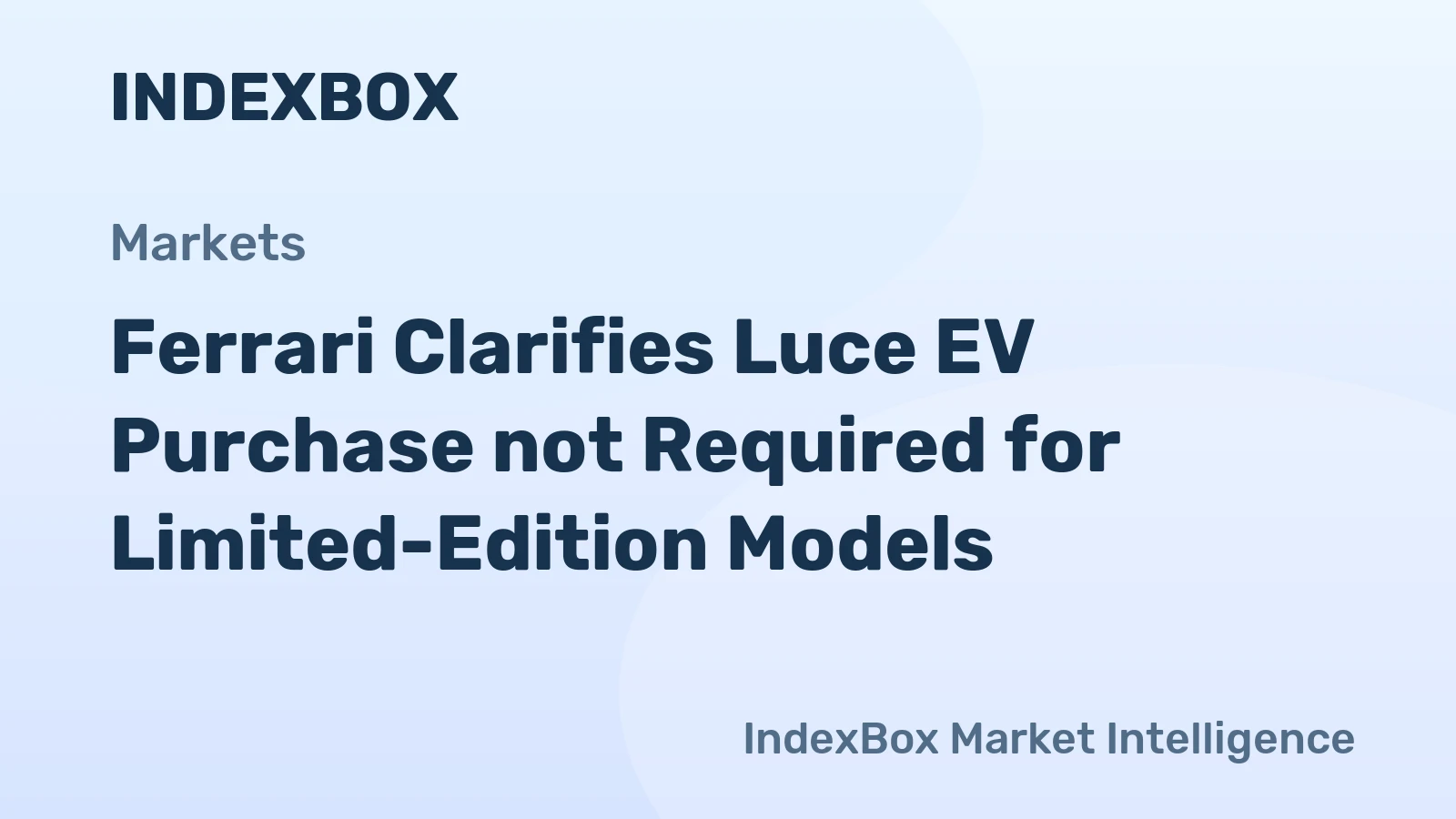 Ferrari Clarifies Luce EV Purchase not Required for Limited-Edition Models