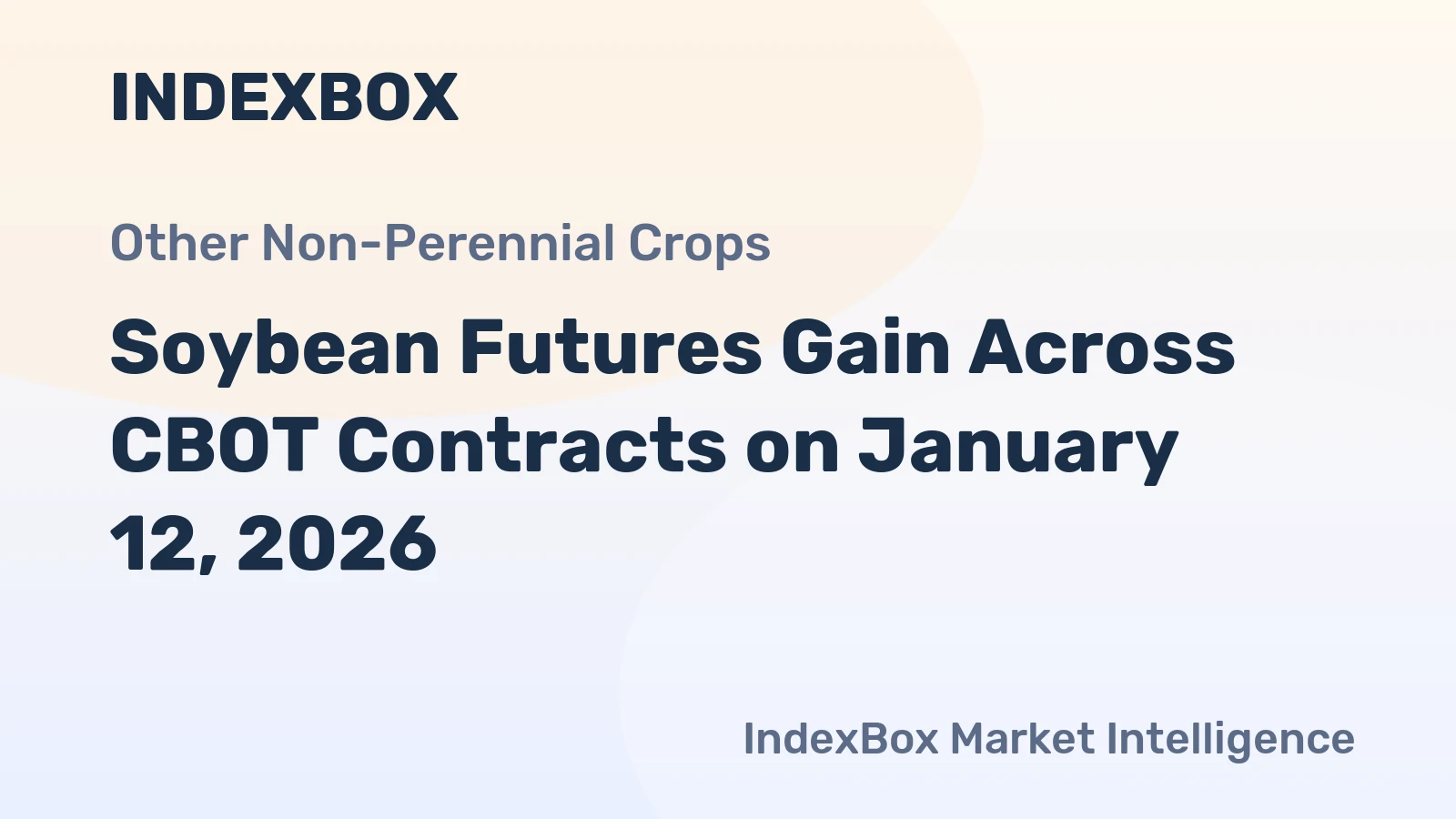 Soybean Futures Gain Across CBOT Contracts on January 12, 2026