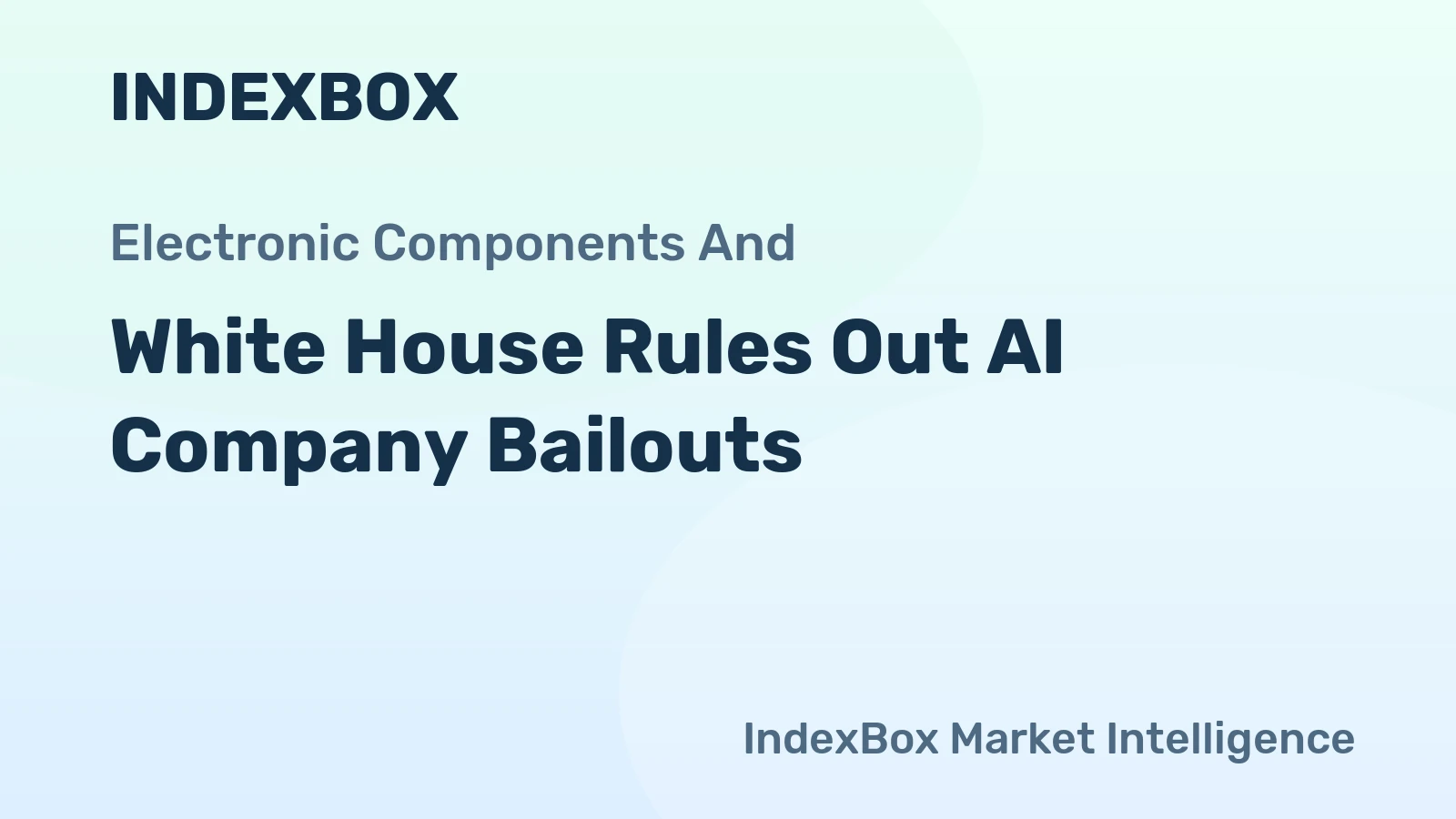 White House Rules Out AI Company Bailouts