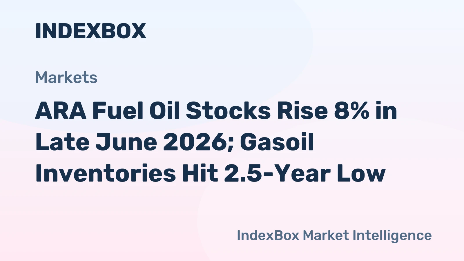 ARA Fuel Oil Stocks Rise 8% in Late June 2026; Gasoil Inventories Hit 2.5-Year Low