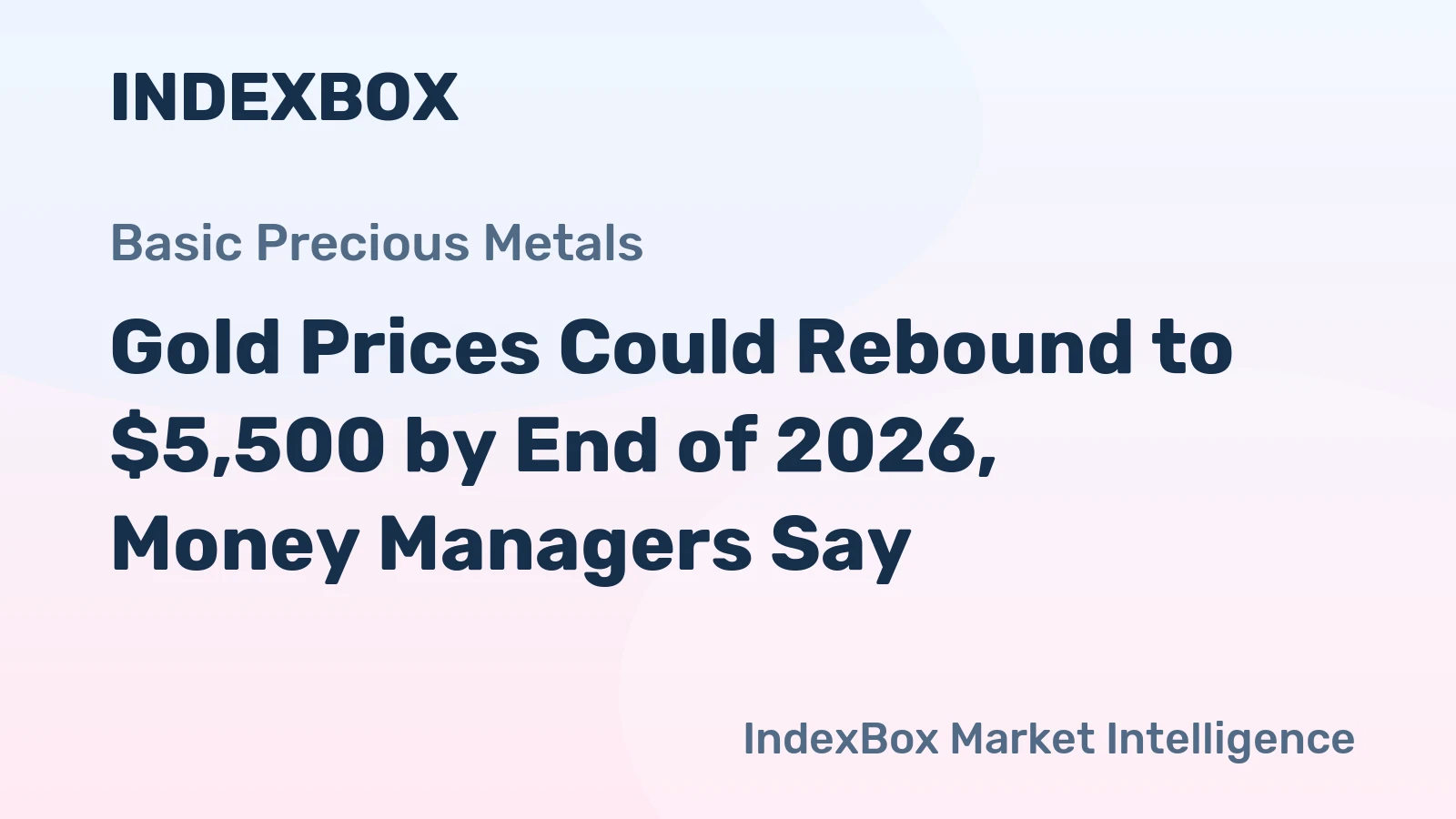 Gold Prices Could Rebound to $5,500 by End of 2026, Money Managers Say