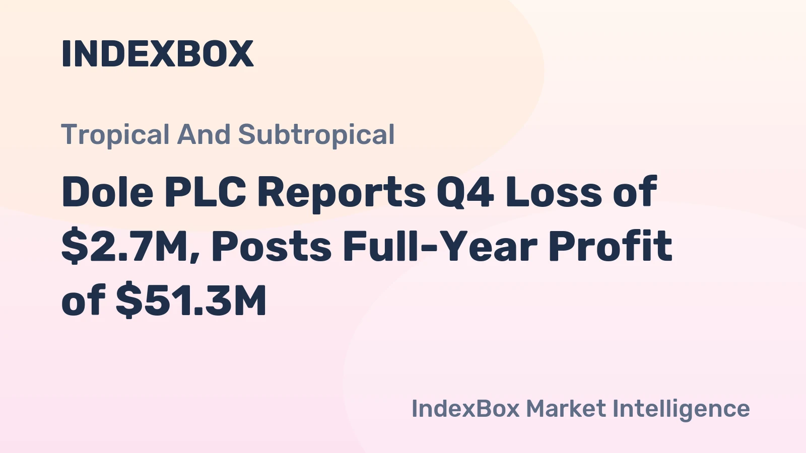 Dole PLC Reports Q4 Loss of $2.7M, Posts Full-Year Profit of $51.3M