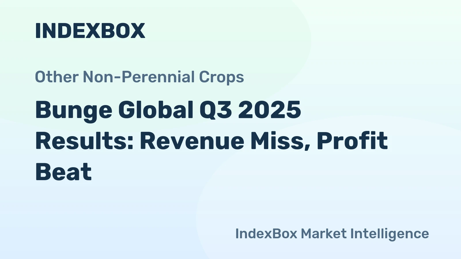 Bunge Global Q3 2025 Results: Revenue Miss, Profit Beat