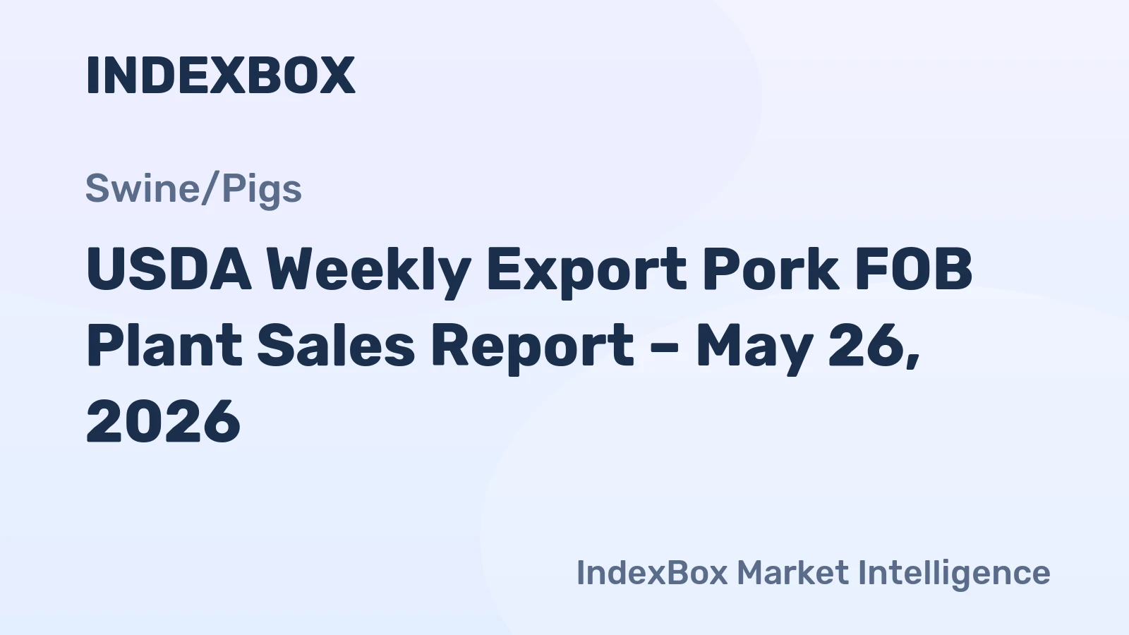 USDA Weekly Export Pork FOB Plant Sales Report – May 26, 2026