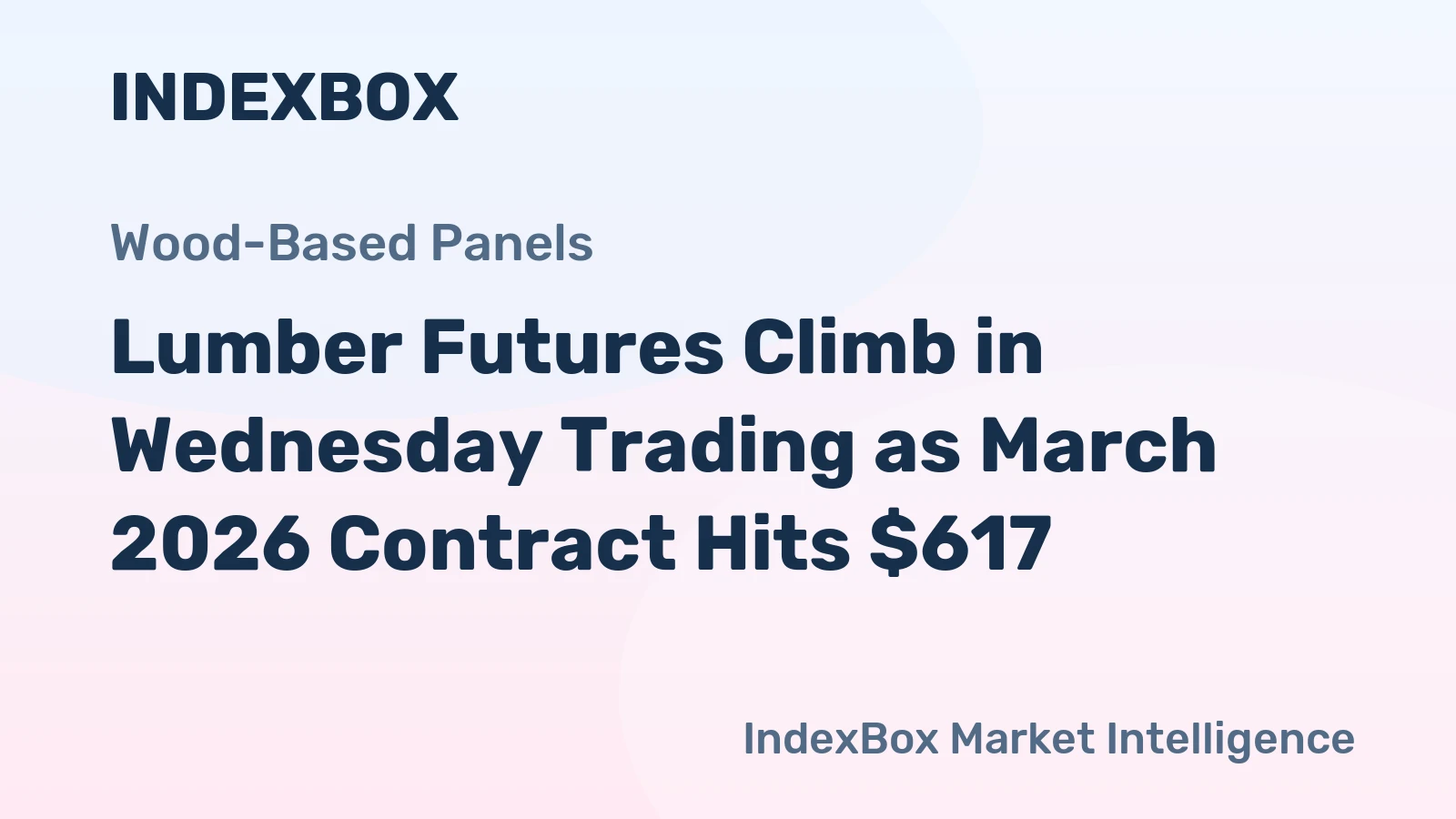 Lumber Futures Climb in Wednesday Trading as March 2026 Contract Hits $617