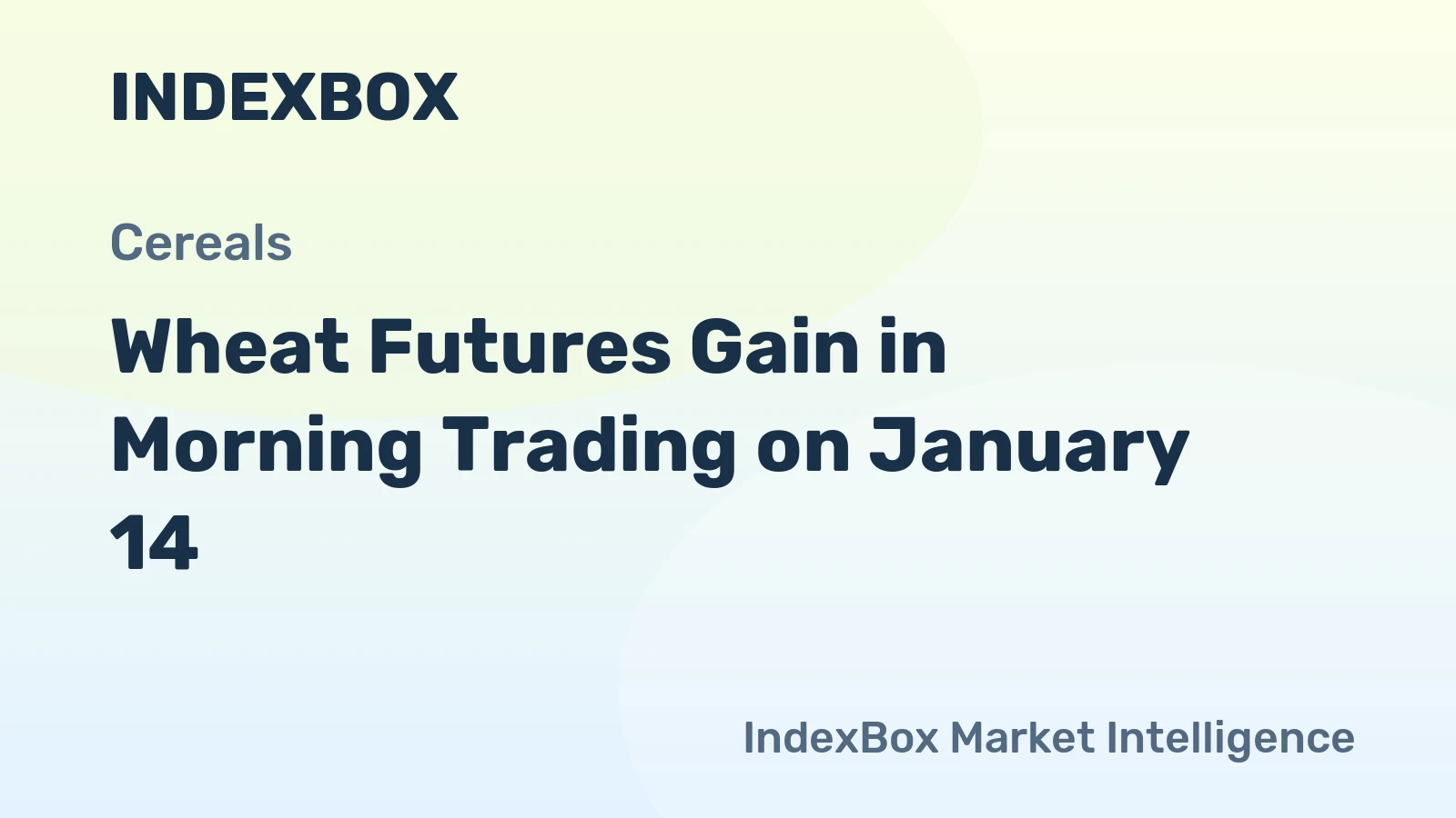 Wheat Futures Gain in Morning Trading on January 14