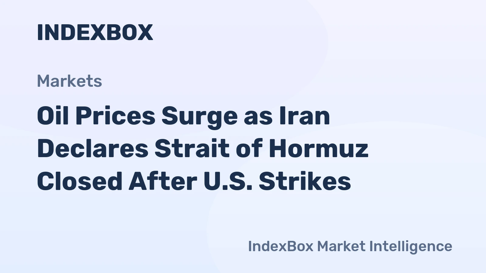 Oil Prices Surge as Iran Declares Strait of Hormuz Closed After U.S. Strikes