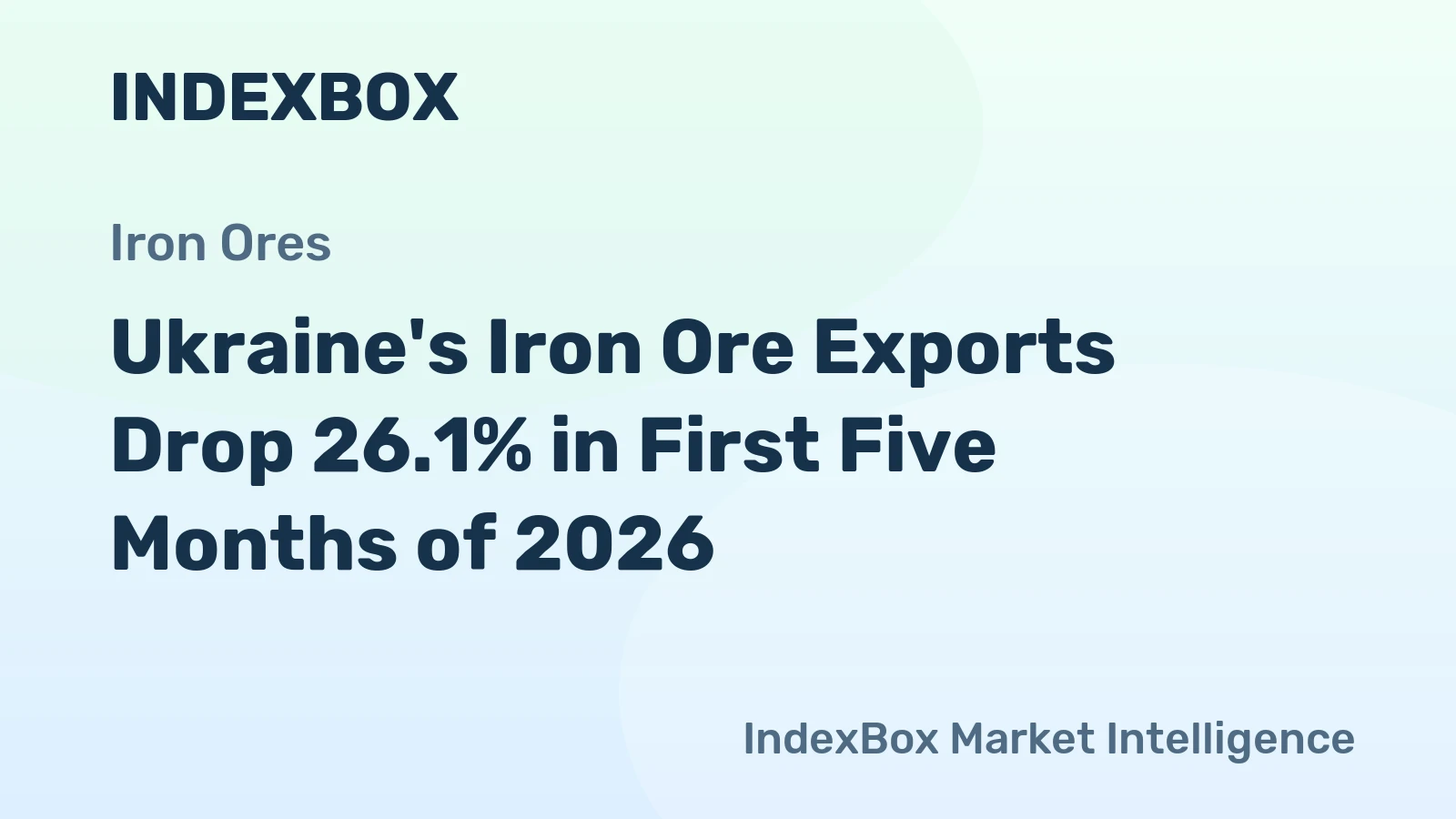 Ukraine's Iron Ore Exports Drop 26.1% in First Five Months of 2026