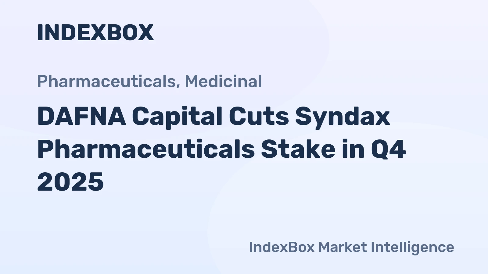 DAFNA Capital Cuts Syndax Pharmaceuticals Stake in Q4 2025