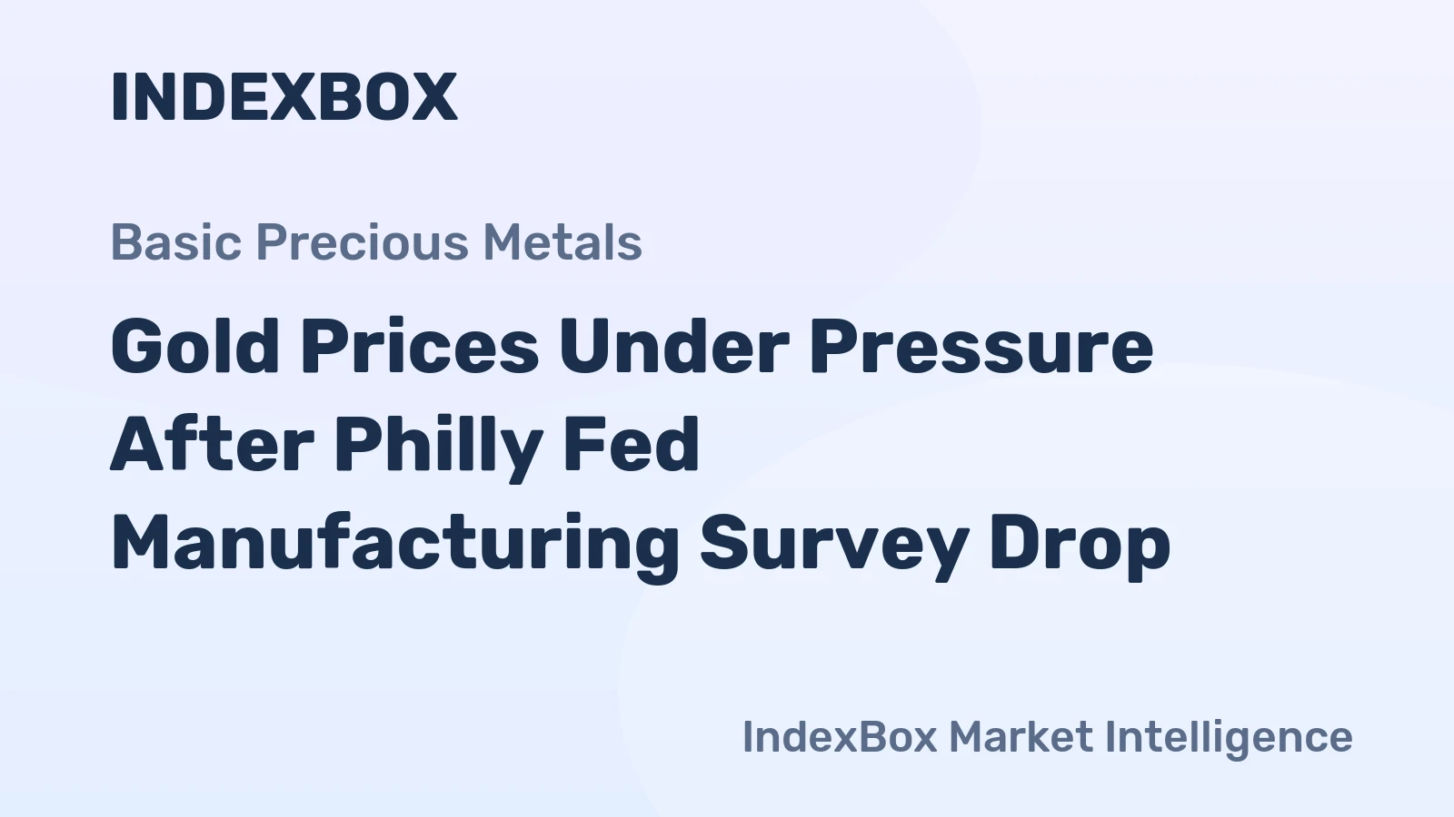 Gold Prices Under Pressure After Philly Fed Manufacturing Survey Drop