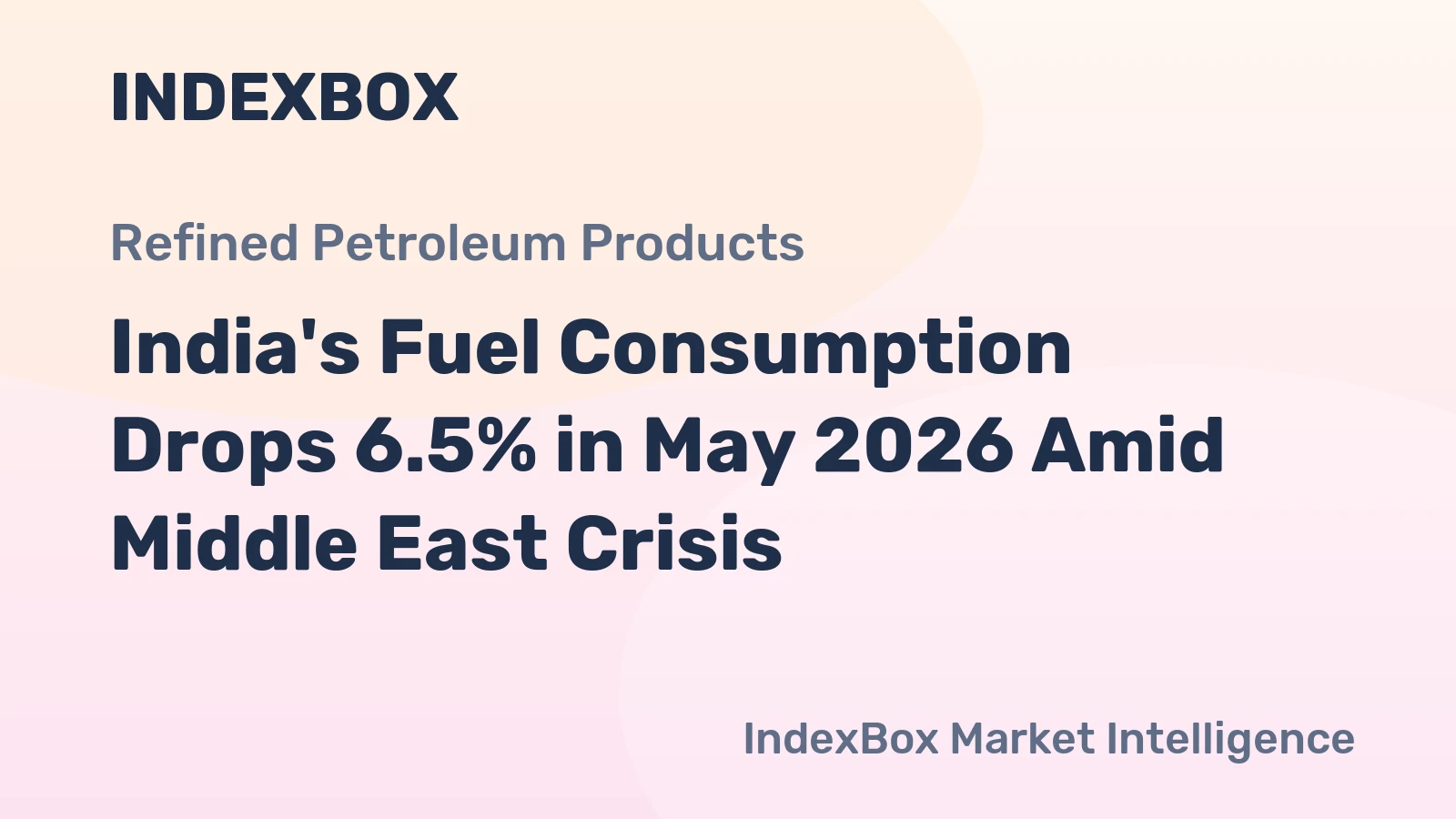 India's Fuel Consumption Drops 6.5% in May 2026 Amid Middle East Crisis