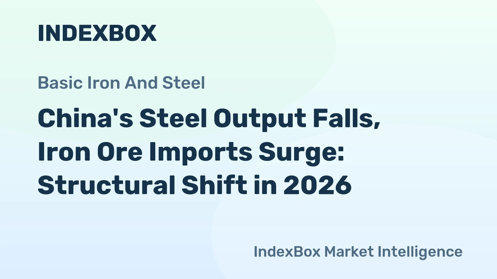 China's Steel Output Falls, Iron Ore Imports Surge: Structural Shift in 2026