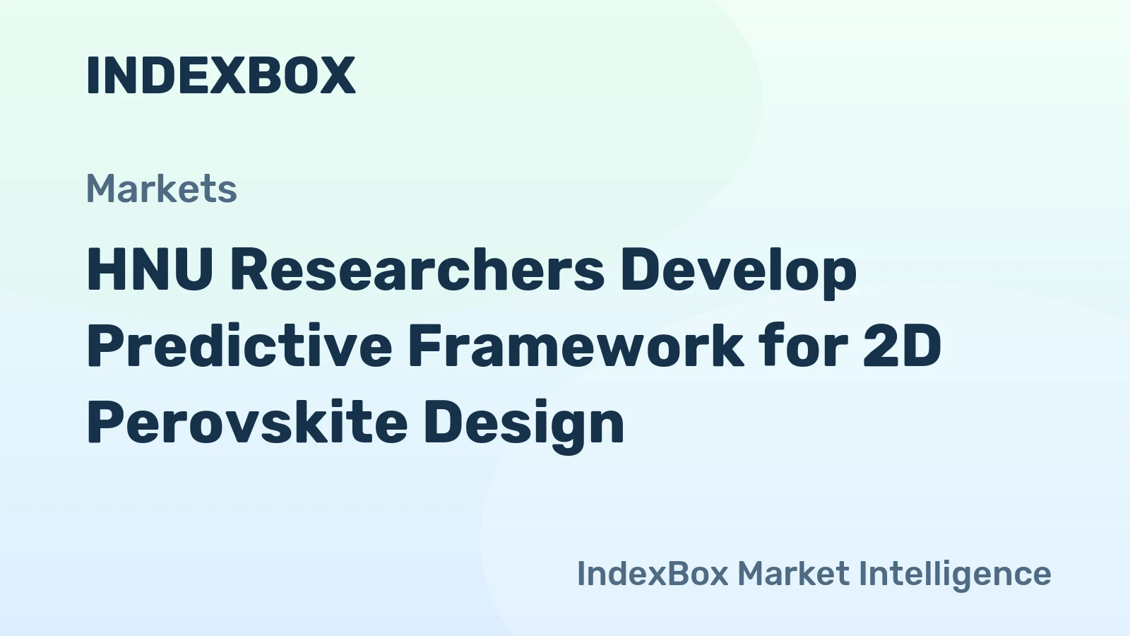 HNU Researchers Develop Predictive Framework for 2D Perovskite Design