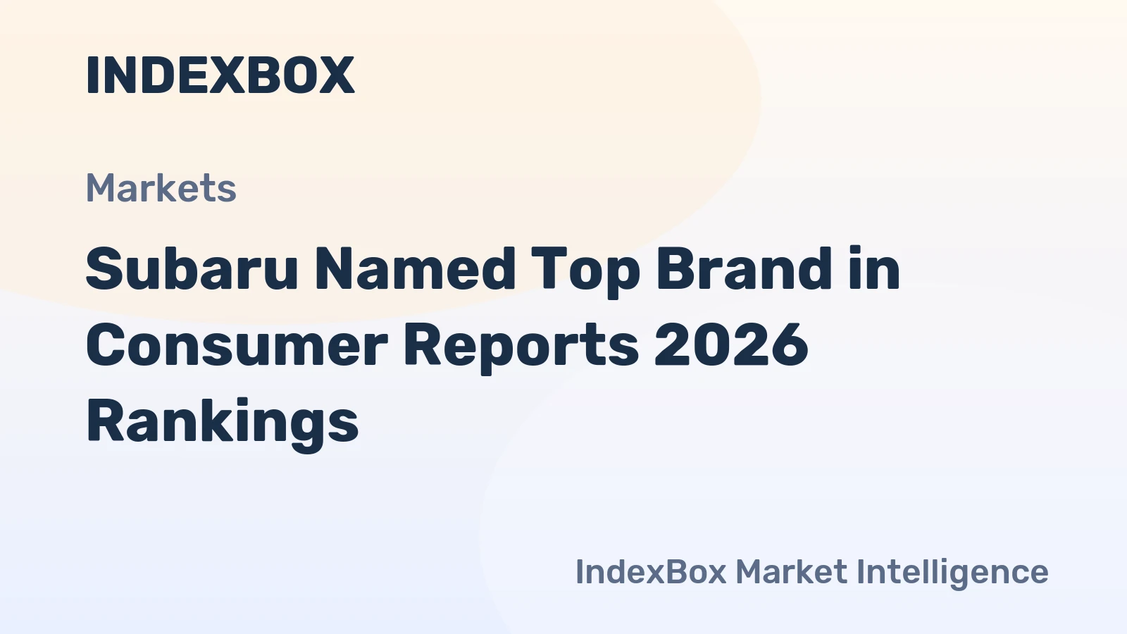 Subaru Named Top Brand in Consumer Reports 2026 Rankings