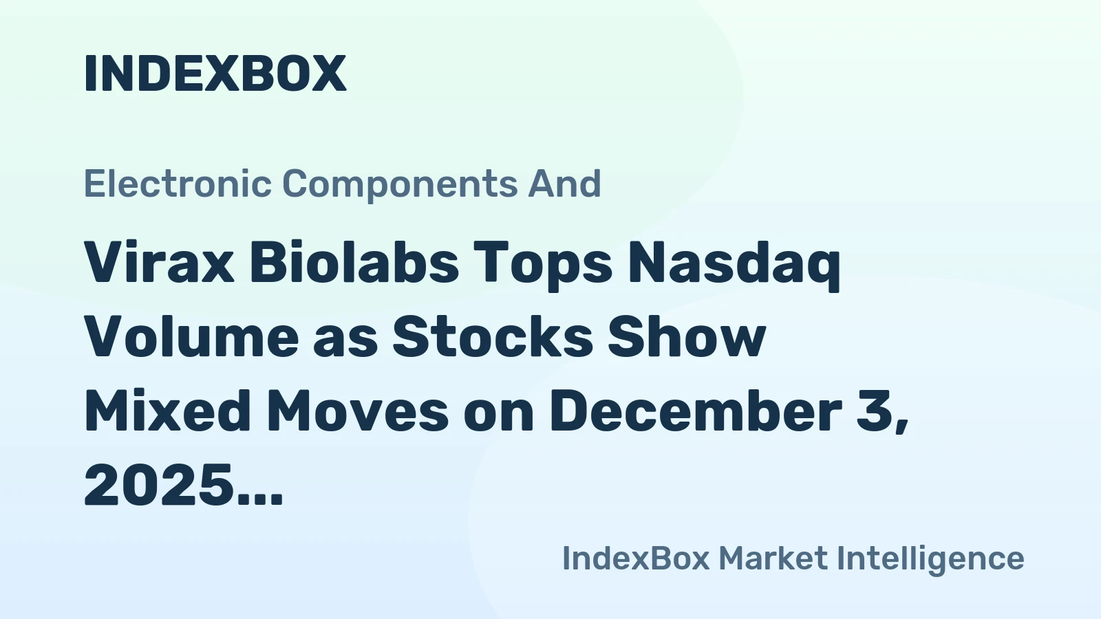 Virax Biolabs Tops Nasdaq Volume as Stocks Show Mixed Moves on December 3, 2025