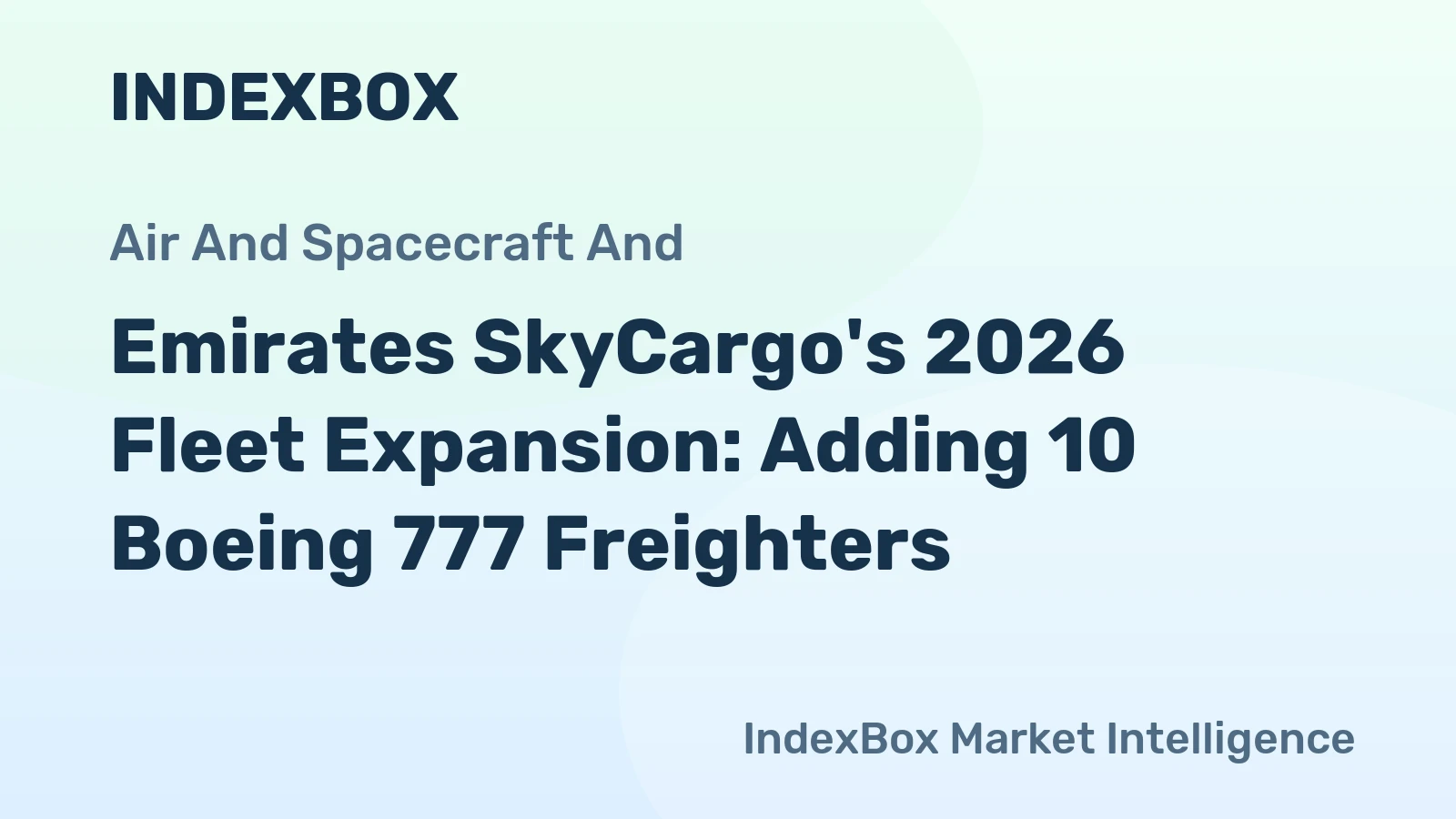 Emirates SkyCargo's 2026 Fleet Expansion: Adding 10 Boeing 777 Freighters